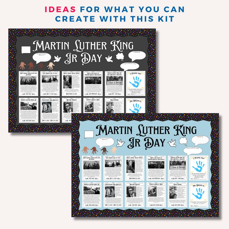 MLK Day, Martin Luther King Jr Day Bulletin Board Kit, Black History ...