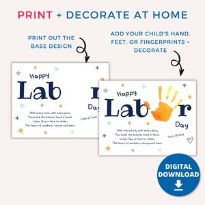 Labor Day Handprint Printable Craft, Labor Day Handprint Art, Patriotic ...