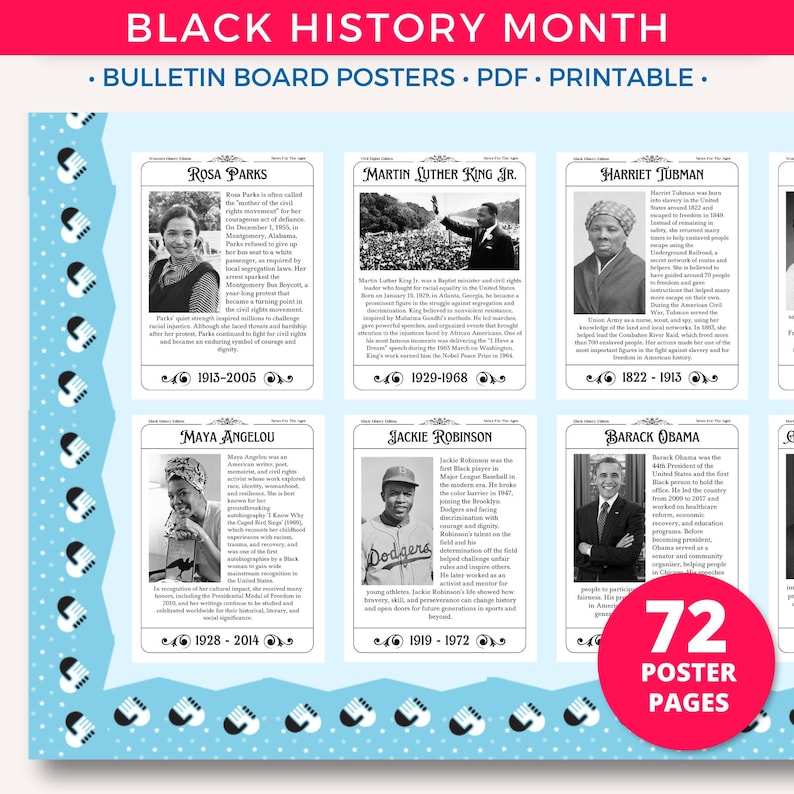 72 Black History Month Posters, African American Leaders, Civil Rights ...