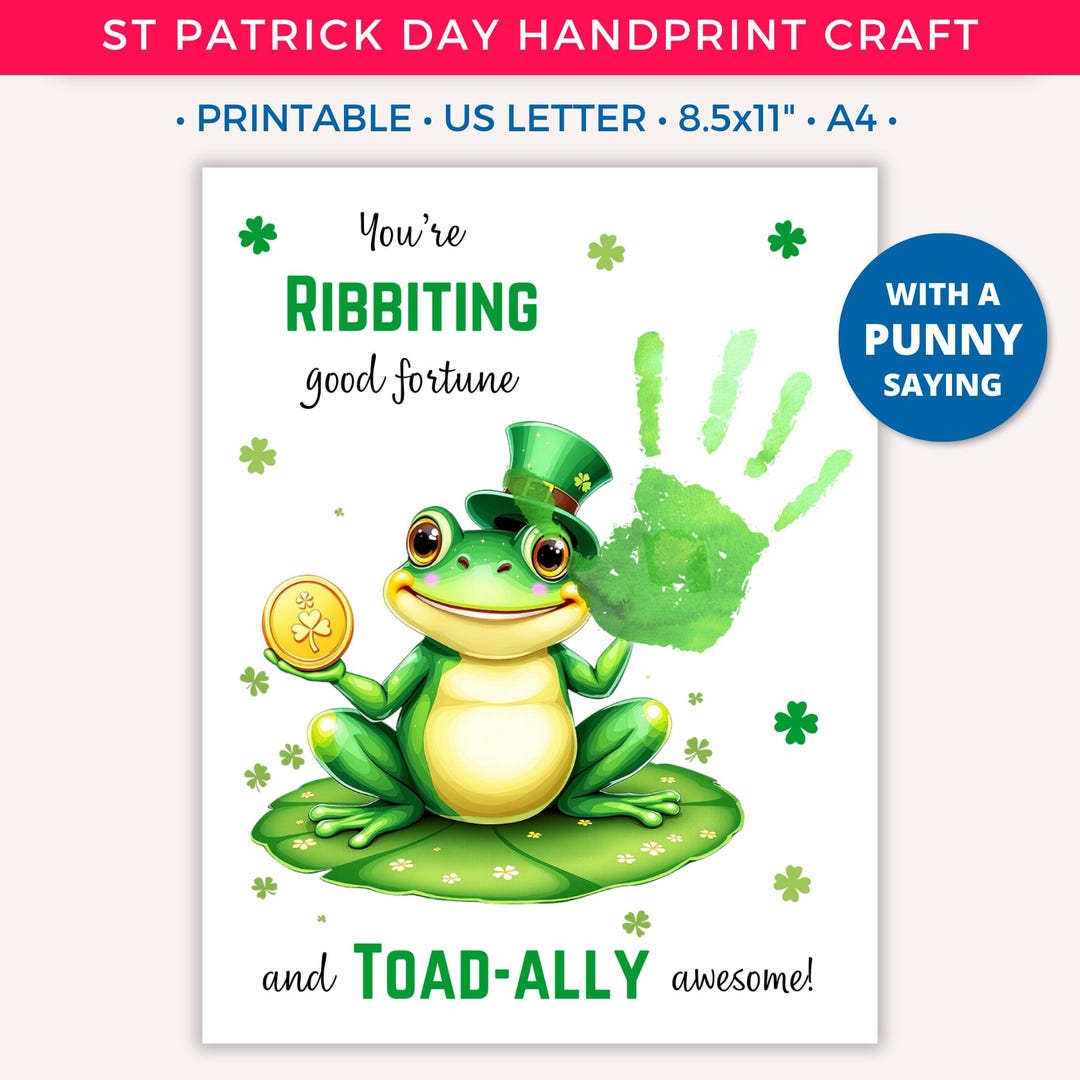 St Patricks Day Handprint Craft, Printable St Patrick Handprint Art for ...