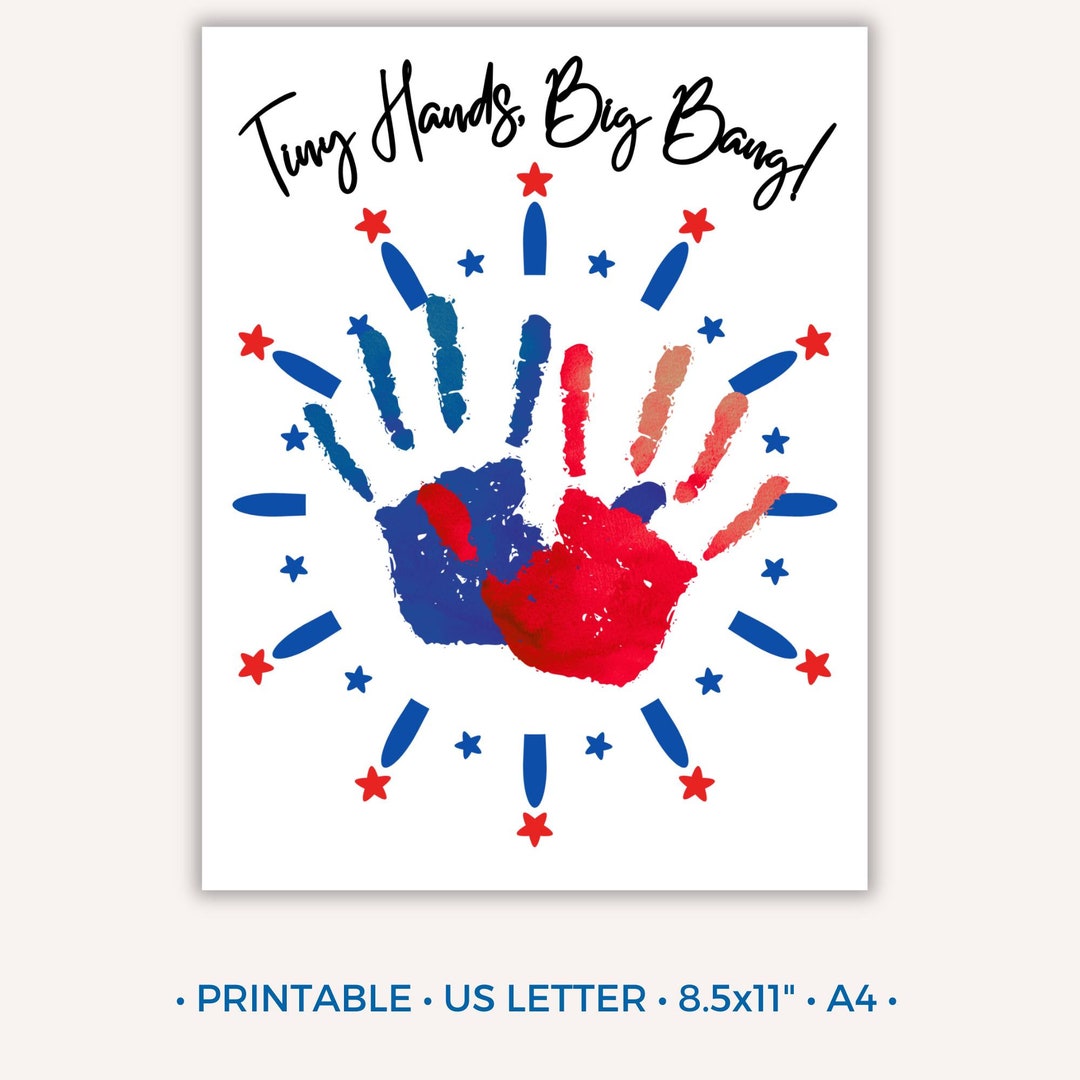 Labor Day Handprint Printable Craft, Labor Day Handprint Art, Patriotic ...