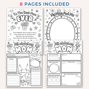 All About My Mom Coloring Page, Mom Printable Activity, Mothers Day ...
