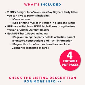 Valentines Day Daycare Party Letter Editable Template, Valentines Flyer ...