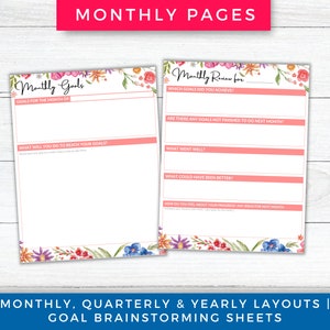 Goal Setting + Goal Review Planner + Worksheet Printable Pages ...