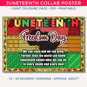 Juneteenth Collaborative Poster Printable Craft, Bulletin Board Art ...