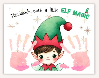 Elf Handprint Art, Christmas Handprint Craft, Baby Toddler Christmas ...