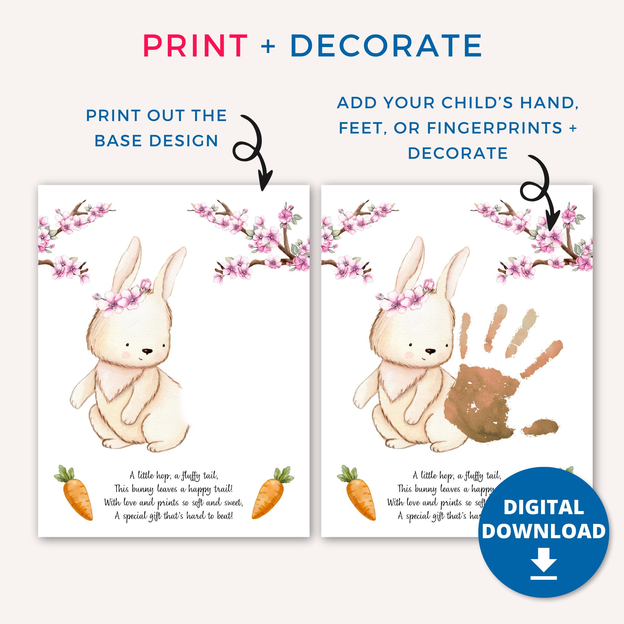 Easter Handprint Craft, Printable Easter Handprint Art for Kids Toddler ...