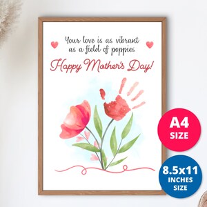 Printable Mothers Day Handprint Art Bundle, Footprint Craft Gift for ...