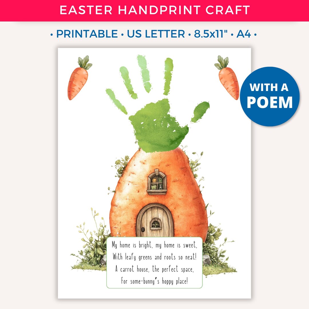 Easter Handprint Art Craft, Easter Bunny, Spring Handprint DIY ...