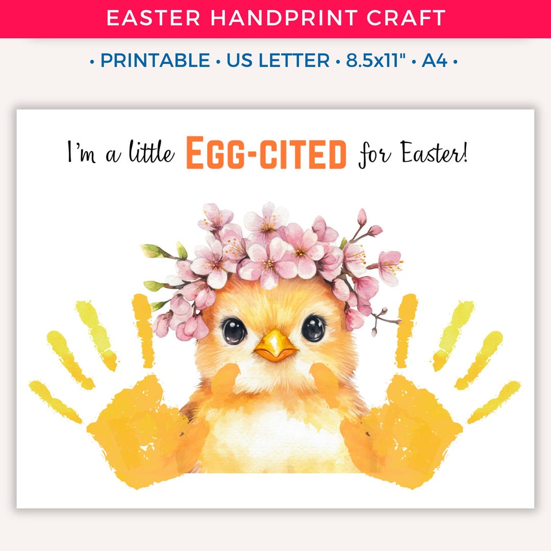 Easter Handprint Craft, Printable Easter Handprint Art for Kids Toddler ...