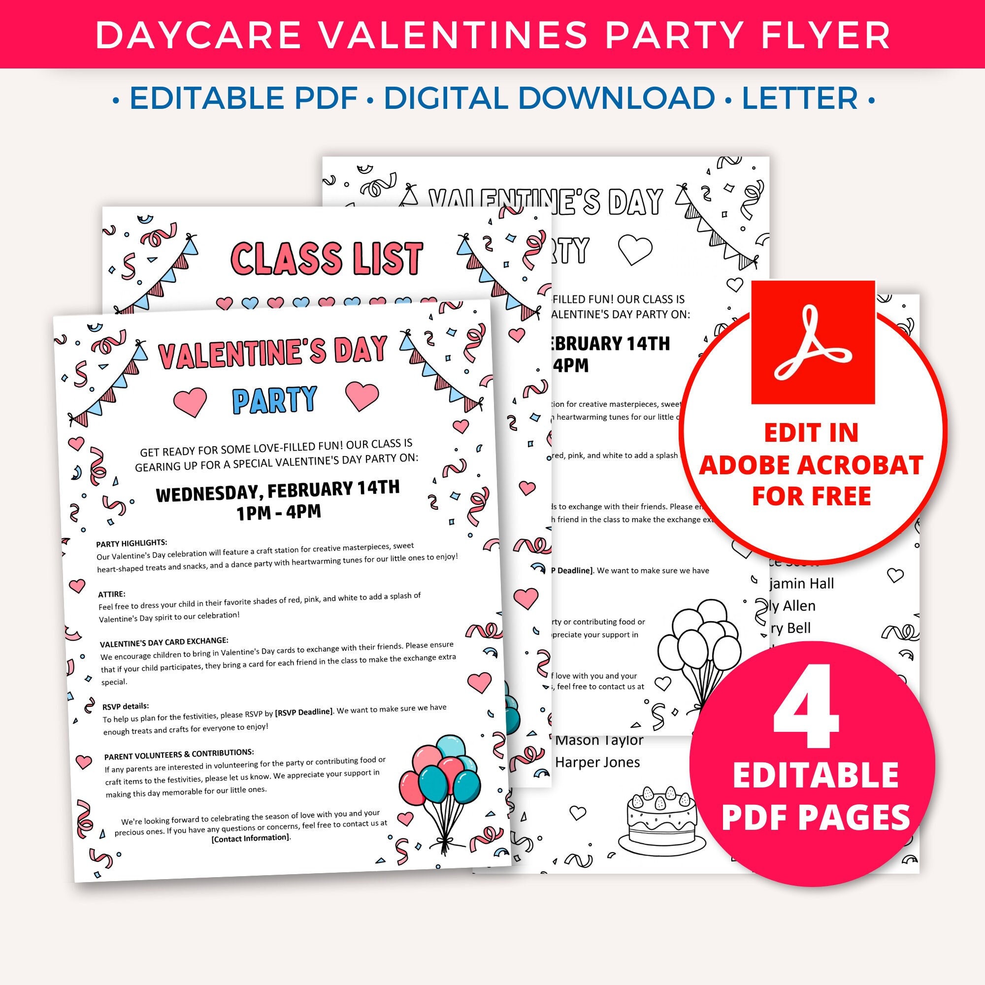 Preschool Valentines Day Template