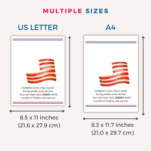 Flag Handprint Craft Printable, Labor Day Handprint Art, Fourth of July ...