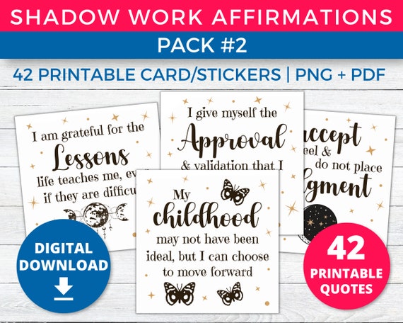 Pack 2 Shadow Work Printable Affirmation Cards Planner - Etsy