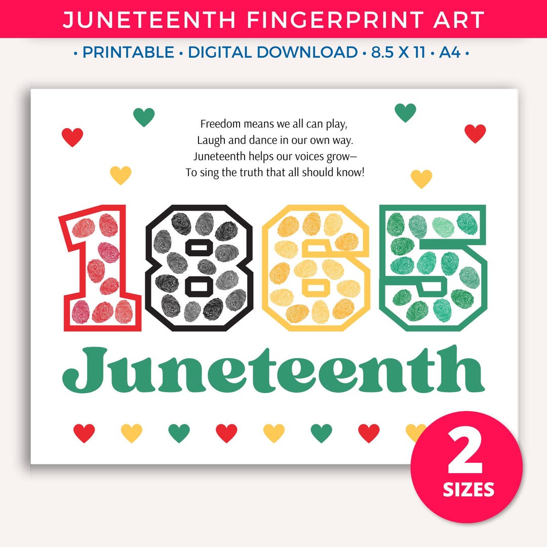 Juneteenth Handprint Printable Craft, Juneteenth Handprint Art, June ...