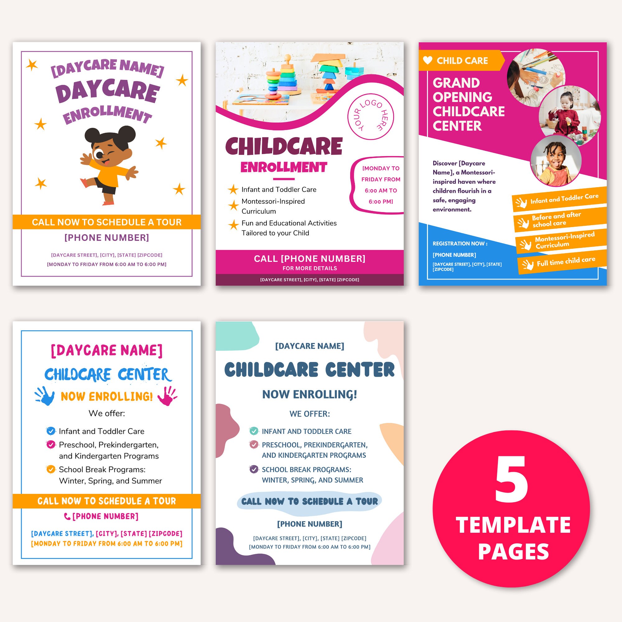 Home Daycare Flyer Bundle, Editable Daycare Flyers, Daycare Forms ...