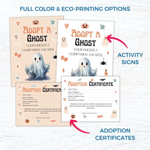 Adopt a Ghost Party Favors Printables, Halloween Ghost Activities, Pet ...