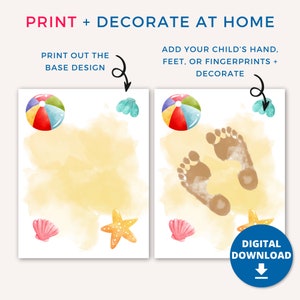 Summer Handprint Printable Craft, Summer Handprint Art, Summer Crafts ...