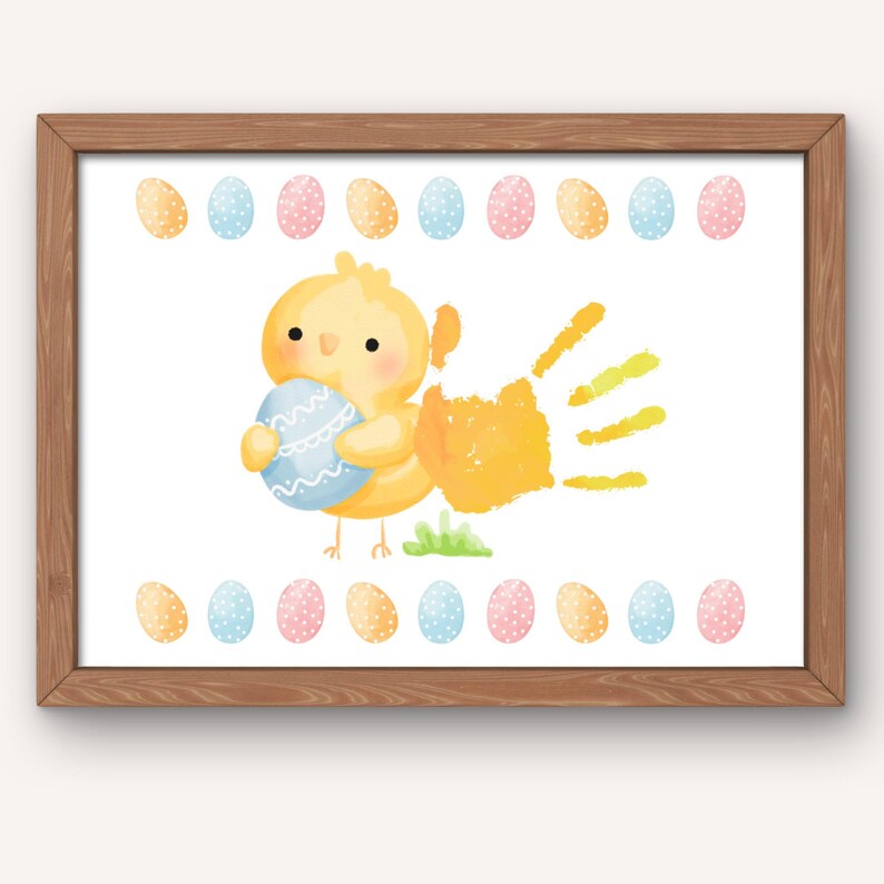 Easter Handprint Craft, Printable Easter Chick Handprint Art for Kids ...