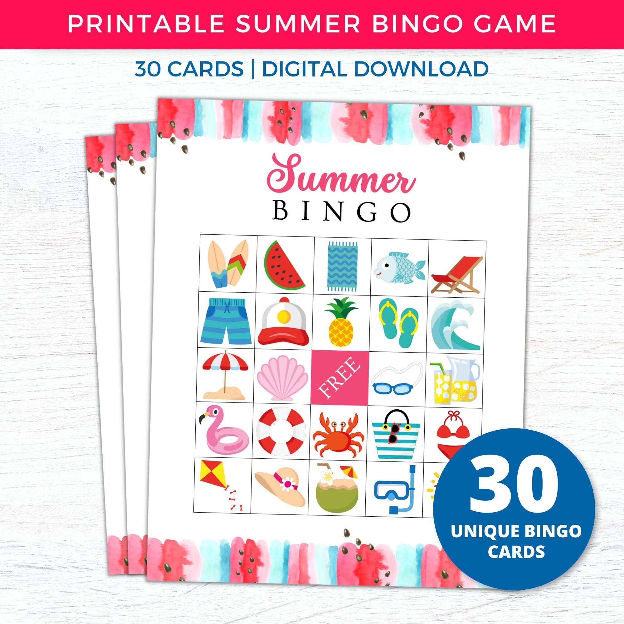 Summer Bingo, Printable Summer Activities, Games for Families and Kids ...