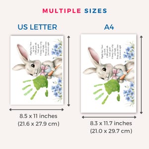 Easter Handprint Art Craft, Easter Bunny Spring Handprint, DIY ...