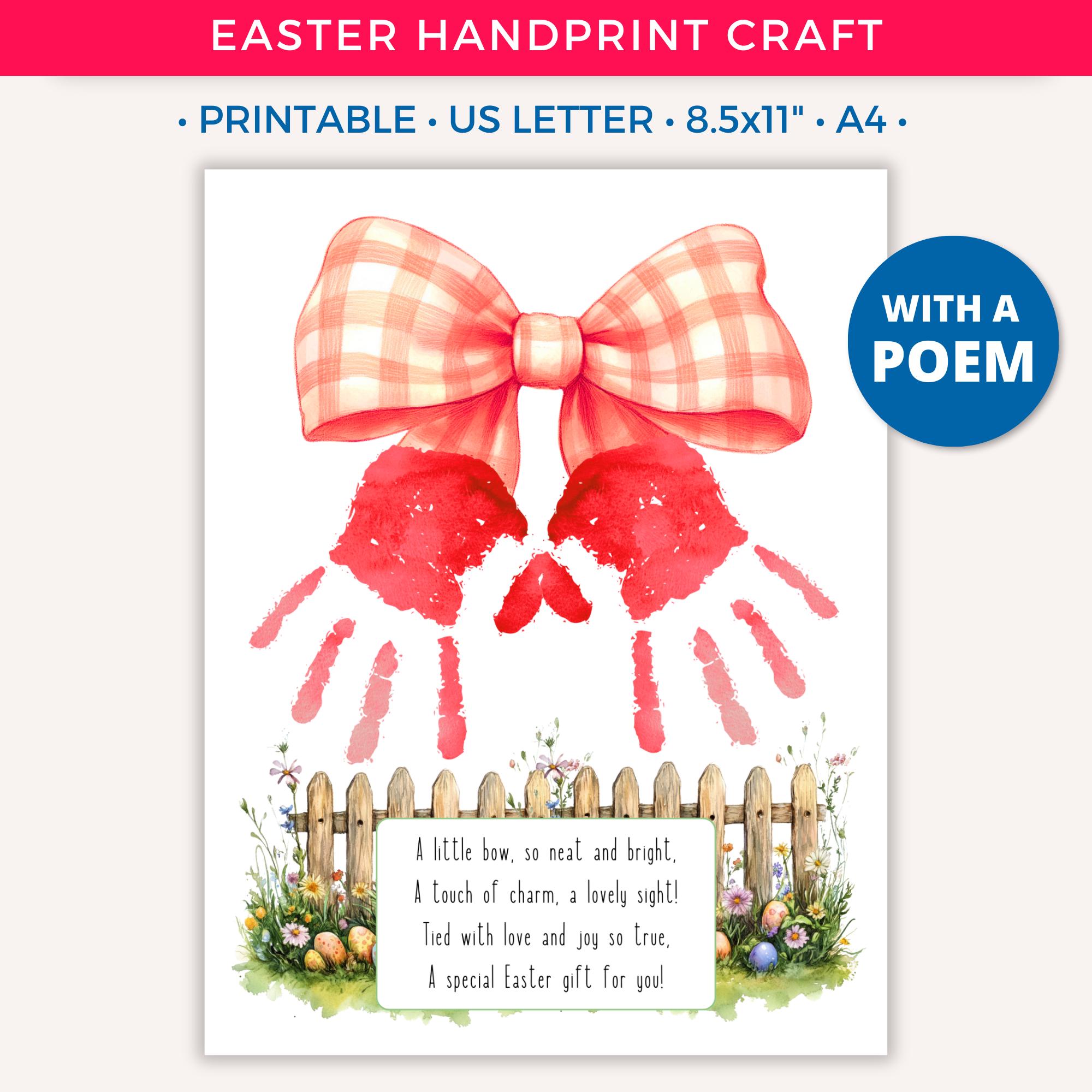 Easter Handprint Art, DIY Printable Craft for Kids, Toddler Keepsake ...