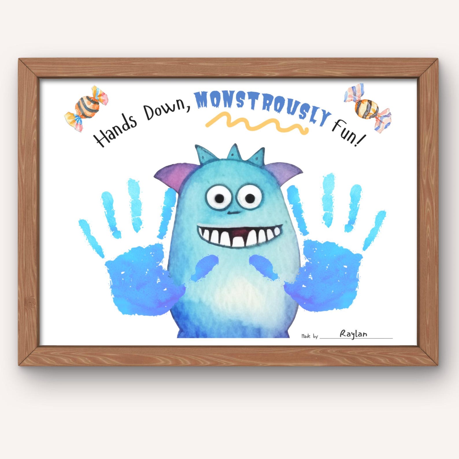 Halloween Handprint Art, Halloween Monster Handprint Craft Printable ...