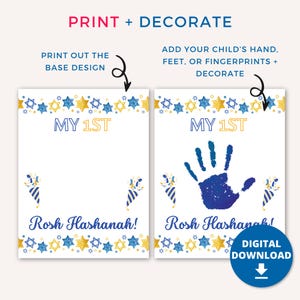 Rosh Hashanah Handprint Craft, Rosh Hashanah Printable Jewish New Year ...