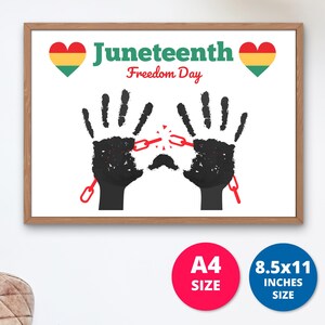 Juneteenth Handprint Printable Craft, Juneteenth Handprint Art, June ...