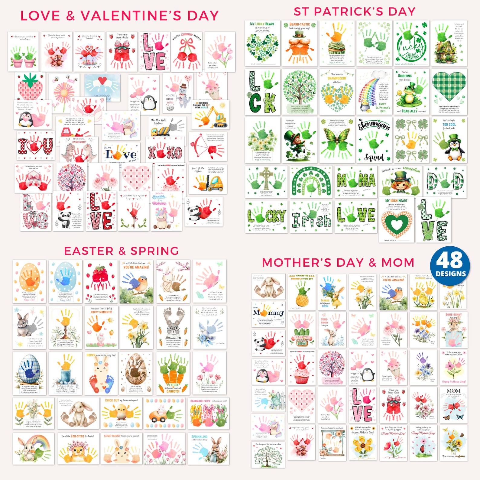 Mega Handprint Craft Bundle, Handprint Craft for Kids Toddler ...