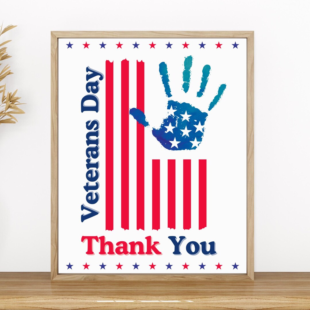 Veterans Day Handprint Art Bundle, Veterans Day Handprint Craft ...