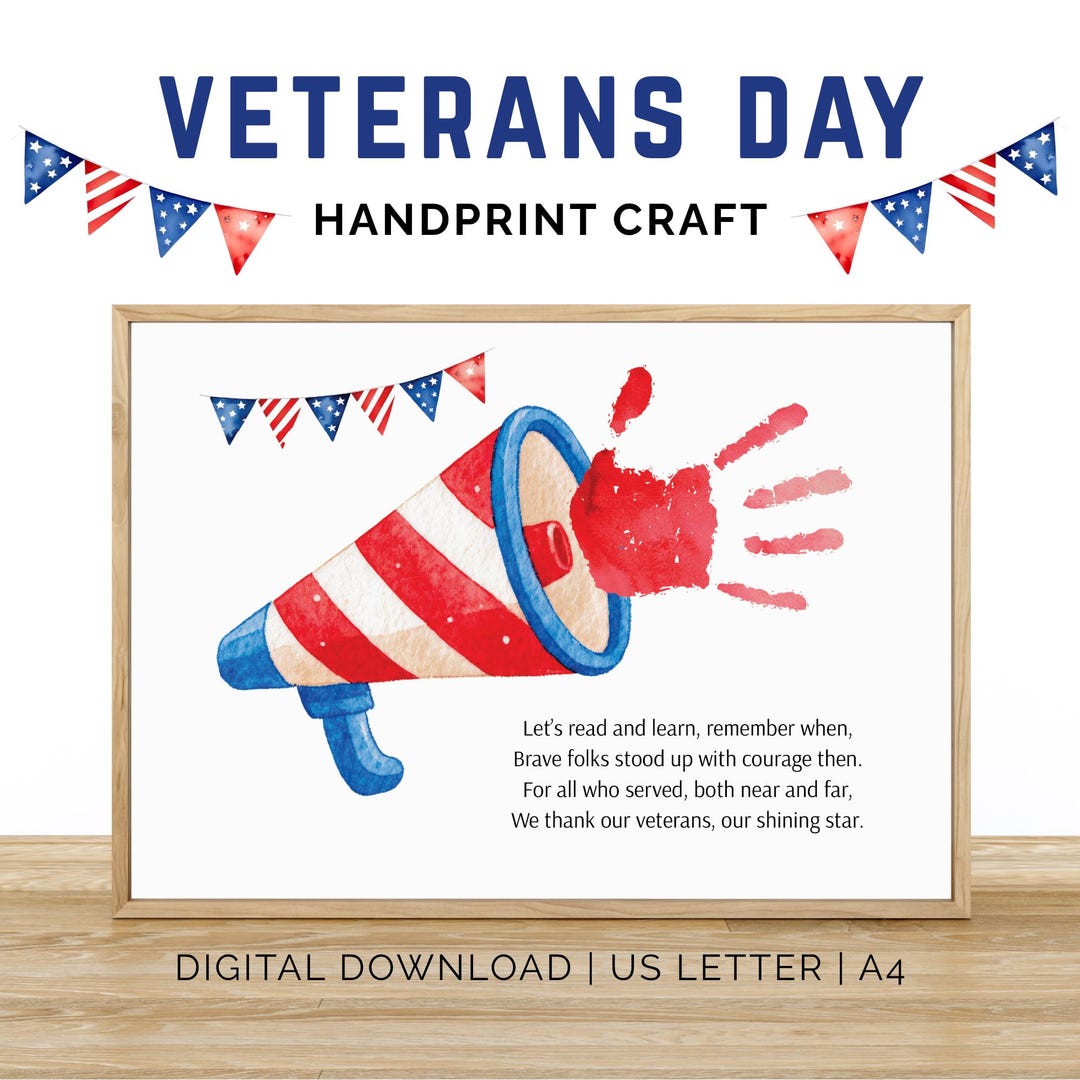 Veterans Day Handprint Art Bundle, Veterans Day Handprint Craft ...