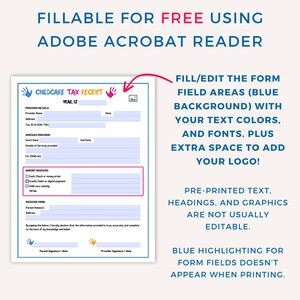 Editable Childcare Receipt Template, in Home Daycare Tax Receipt ...