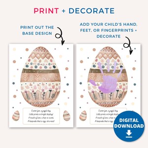 Easter Handprint Art Craft, Easter Egg, Spring Handprint, Footprint DIY ...
