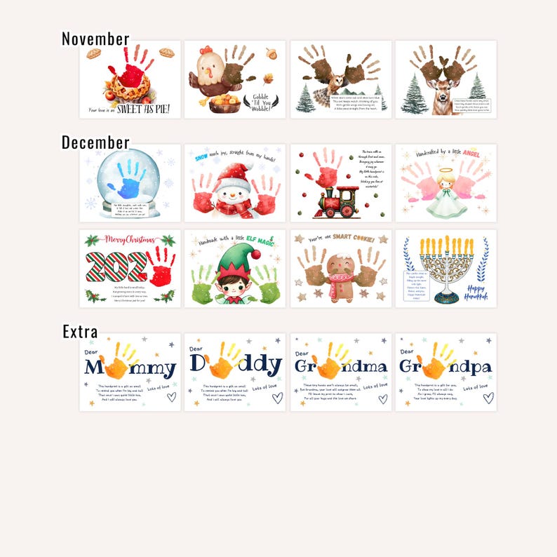 Handprint Calendar 2026 Template, Printable DIY Craft Keepsake ...