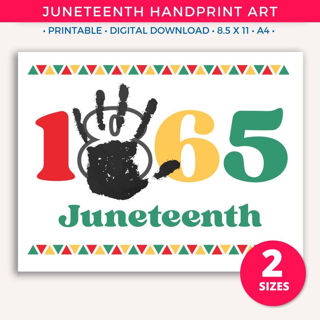 Juneteenth Handprint Printable Craft, Juneteenth Handprint Art, June ...