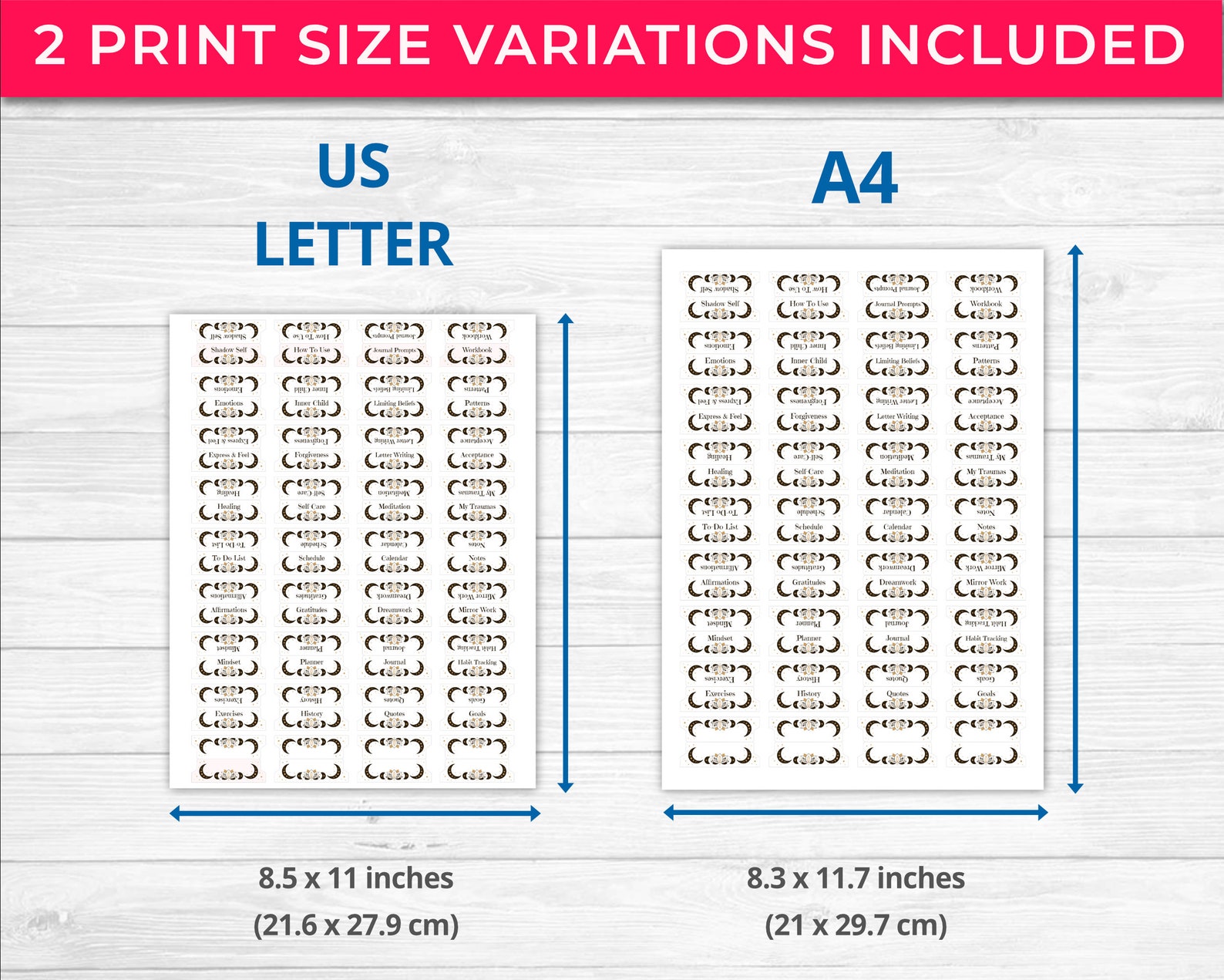 Shadow Work Journal Tabs Binder DIY Sticky Tabs Junk - Etsy