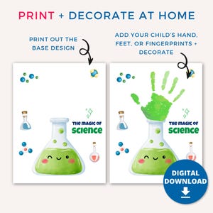 Back to School Handprint Printable Craft, Back to School Handprint Art ...
