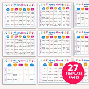 In Home Daycare Weekly + Monthly Menu Template, Editable Daycare Menu ...