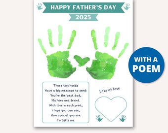 Dad Poem Handprint,dad Birthday Gift,father's Day Diy,father's Day ...