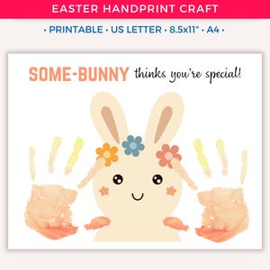 Easter Handprint Craft, Printable Easter Handprint Art for Kids Toddler ...