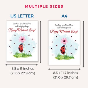 Printable Mothers Day Handprint Art Ladybug, Thumbprint Fingerprint ...