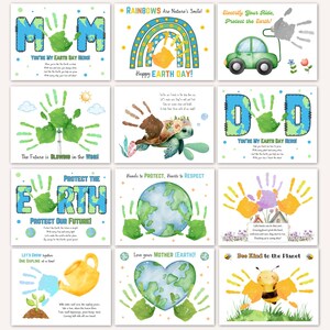 Earth Day Handprint Craft Art for Kids Toddler, Printable DIY Earth Day ...