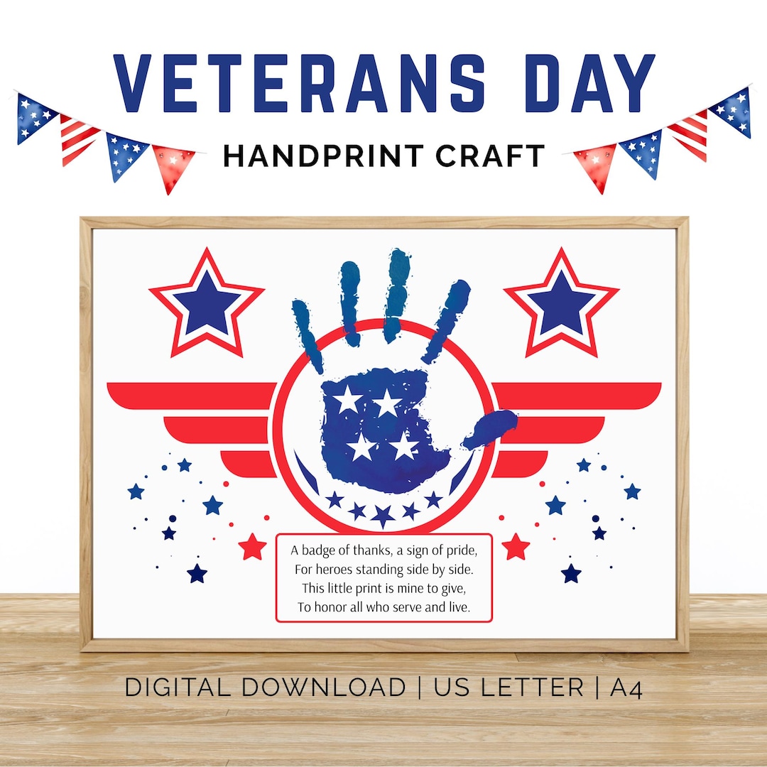 Veterans Day Handprint Art Bundle, Veterans Day Handprint Craft ...