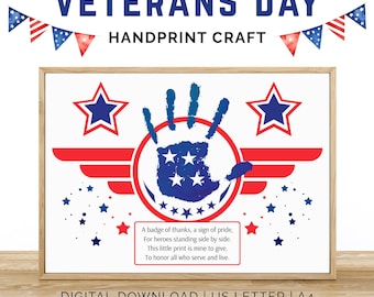 Veterans Day Handprint Art Bundle, Veterans Day Handprint Craft ...