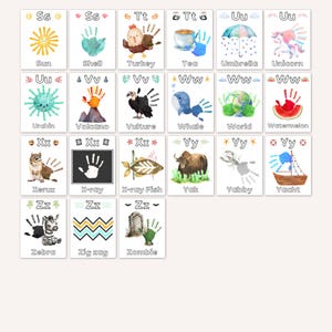 ABC A-Z Alphabet Handprint Book Printable, Alphabet Handprint Craft Art ...