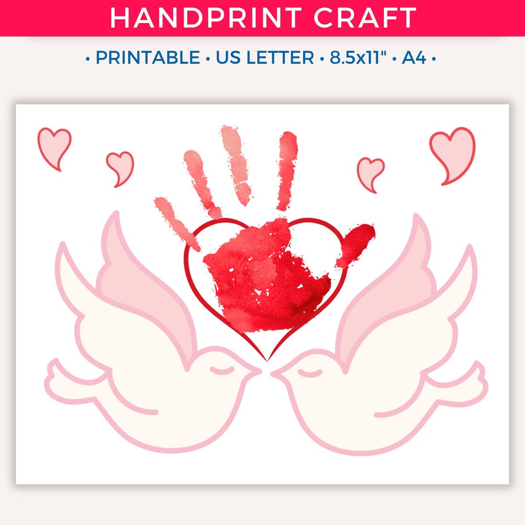 Happy Valentines Handprint Craft Bundle, Valentine's Day Handprint Art ...