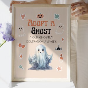 Adopt a Ghost Party Favors Printables, Halloween Ghost Activities, Pet ...