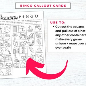 Summer Bingo Cards, Coloring Printable Summer Activities for Kids ...