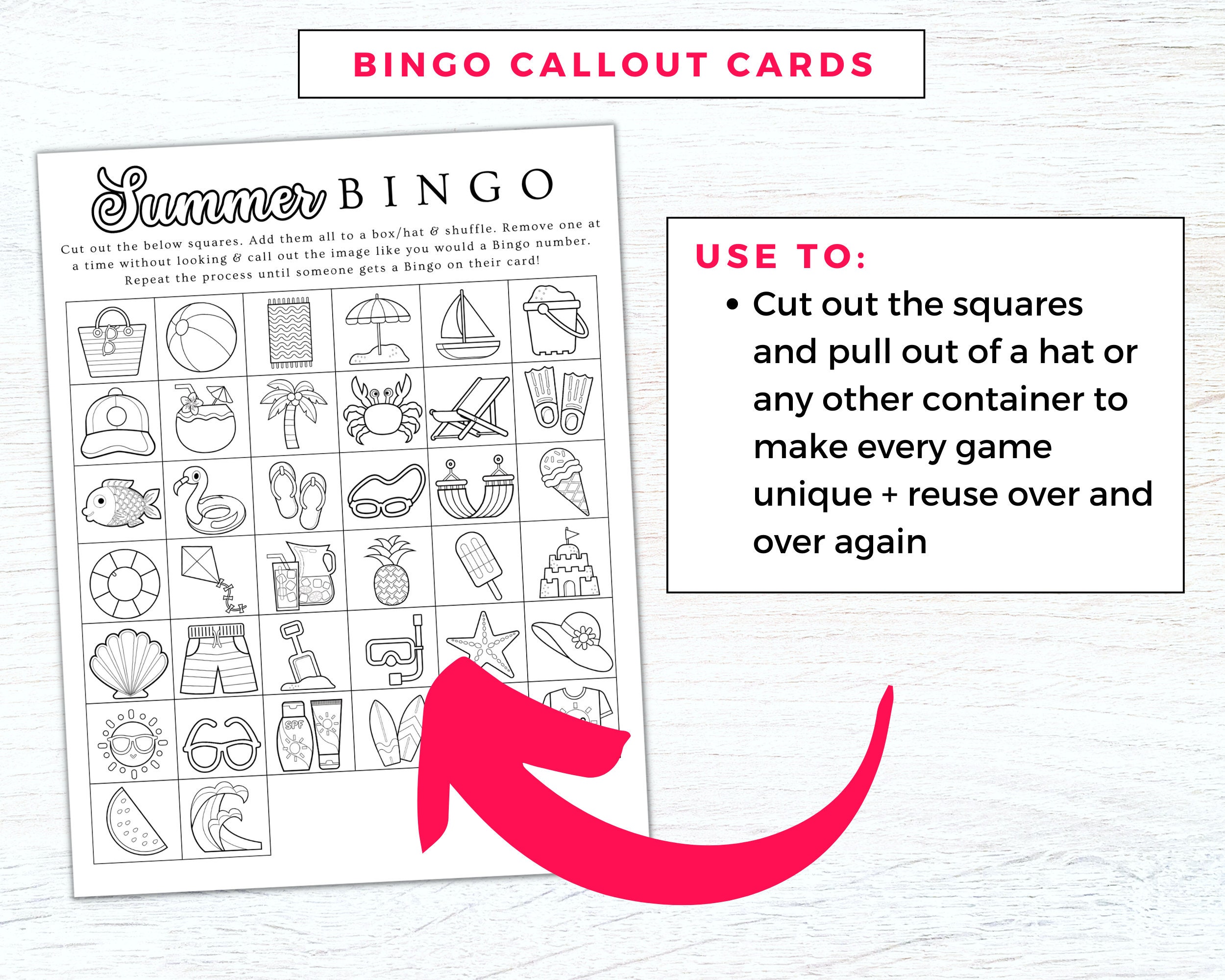 Summer Bingo Cards Coloring Printable Summer Activities for - Etsy