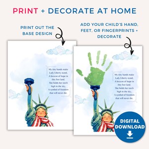 Labor Day Handprint Printable Craft, Patriotic Handprint Art, Workers ...